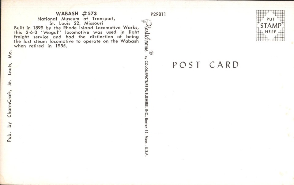 Wabash #573 National Museum of Transport St Louis Missouri VINTAGE ...