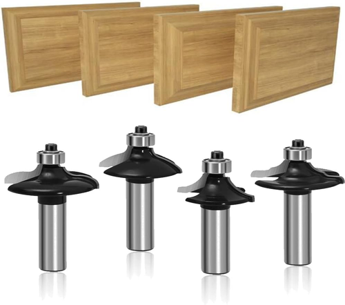 LEATBUY 1/2 Inch Shank Router Bit Set 4 Pcs Drawer Panel Router Bits ...