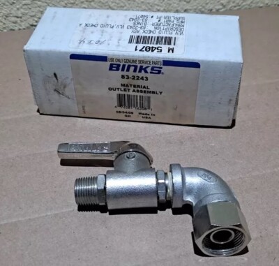 NEW BINKS 83-2243 VLV FLUID CHECK ASSEMBLY MATERIAL OUTLET Fast ...