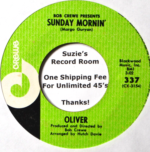 Oliver Sunday Morning / Letmekissyouwithadream Hippie 45 7" Vinyl Plays ...