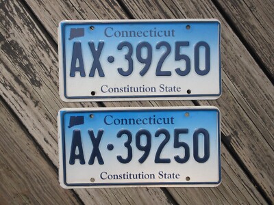2020 Connecticut License Plate Pair Conn CT Constitution State AX 39250 ...