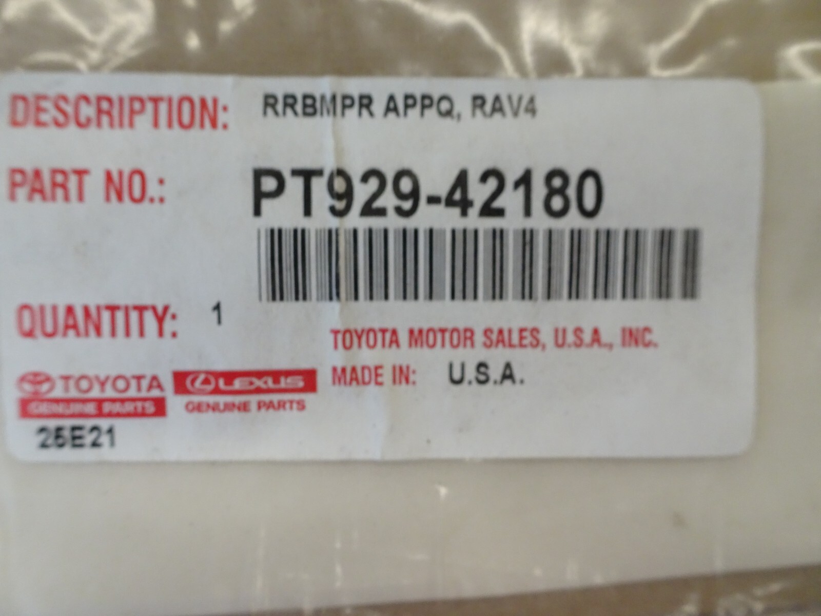 NEW OEM Toyota Rav-4 Rear Bumper Applique PT929-42180 | eBay