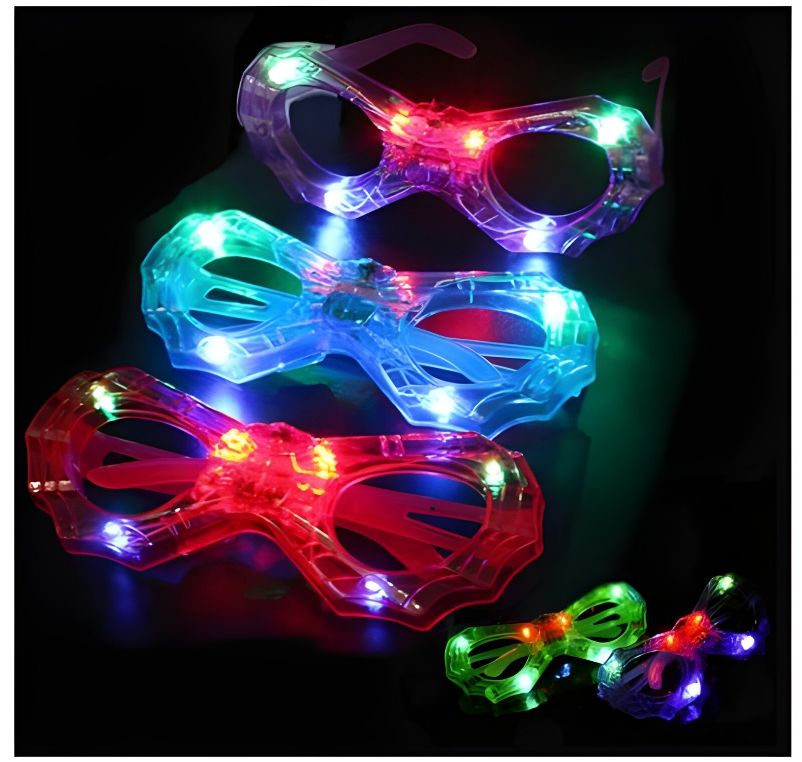 12 Light-Up Glasses Kids Spider Web LED Shades Flashing Blinking Party ...
