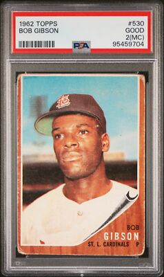 1962 Topps High # SP Bob Gibson #530 St. Louis Cardinals HOF PSA 2 ( MC ...
