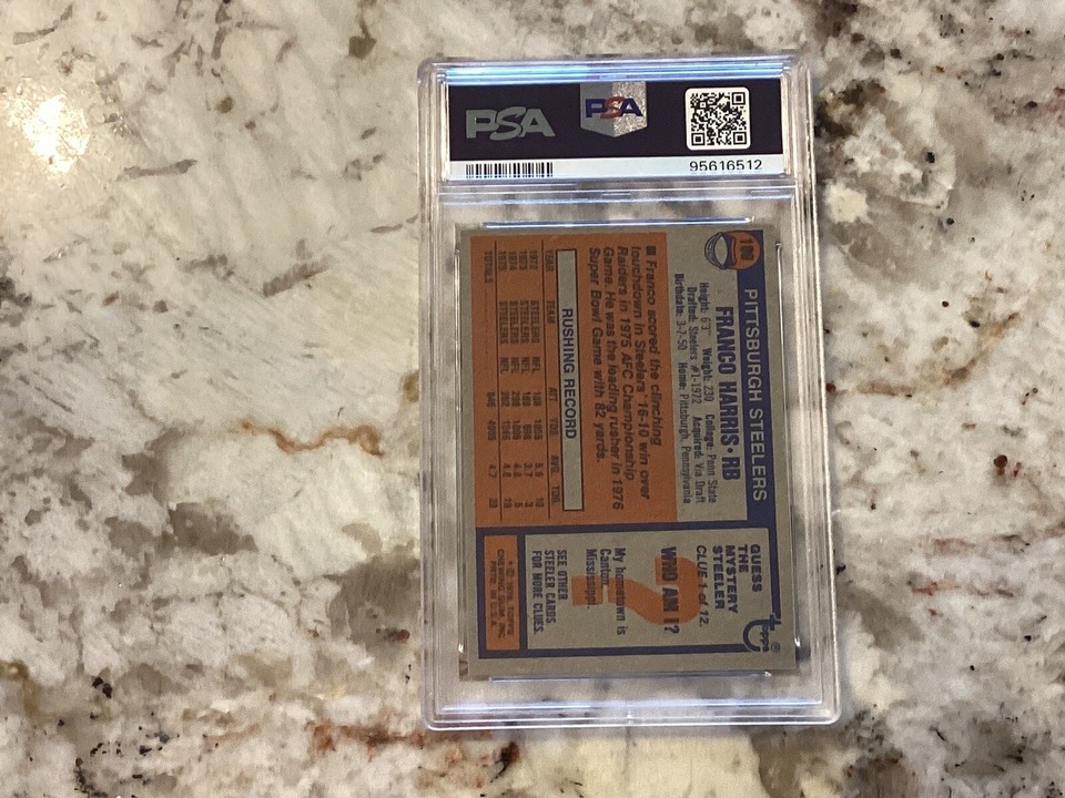 FRANCO HARRIS PSA 9 MINT 1976 Topps #100 PSA POP Is ONLY 130 With Only ...