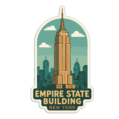 Empire State Building New York Sticker Decal Vinyl Die-Cut Symbolic ...