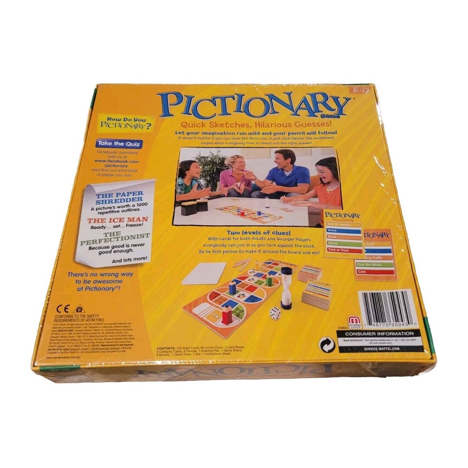 Pictionary Quick Sketches Hilarious Guesses Mattel Family Game 2013 ...