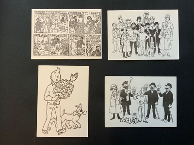 Tintin - Magnifique Lot de 4 Cartes Postales - Edition Pirate - Neuf | eBay