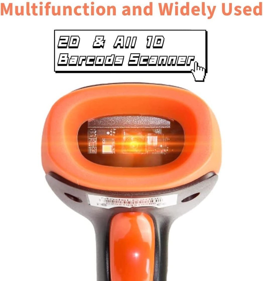 1D/2D USB Wired Barcode Scanner Handheld QR Code Reader for PC Windows ...