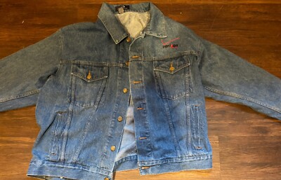 Large Vantage Verizon Denim Button Up Jacket Heavyweight Stone Wash ...
