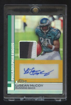 2009 FINEST Lesean Mccoy RPA RC AUTOGRAPH GOLD REFRACTOR #ED 20/25 HOF ...