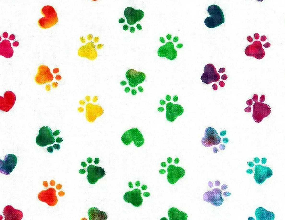 Colorful Paw Prints Background