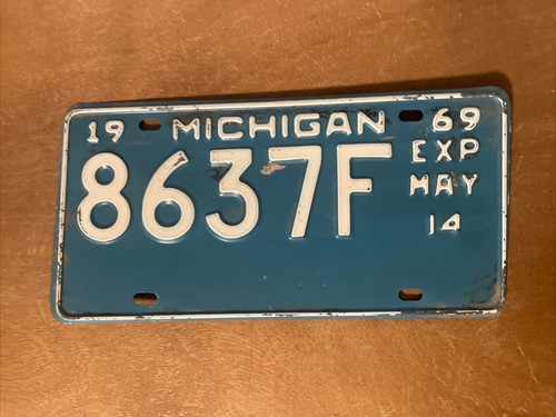 1969 Michigan License Plate Commercial Half Year # 8637 F | eBay