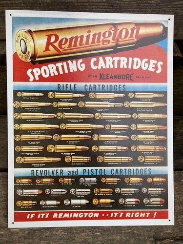 Remington Sporting Cartridges bullet board TIN SIGN metal poster ammo ...