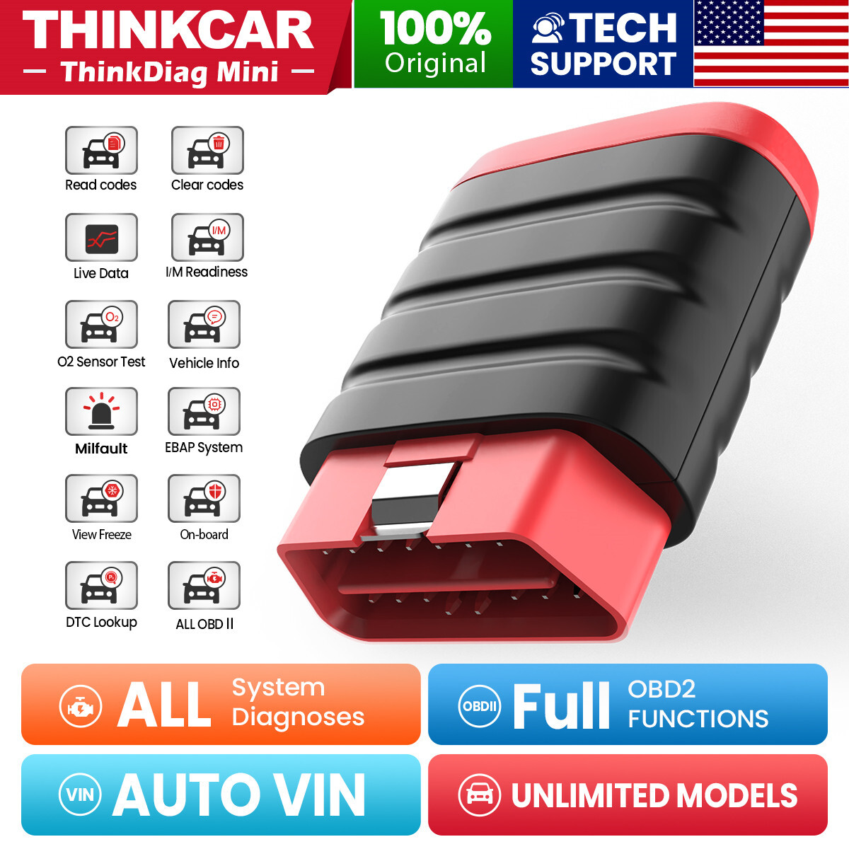 Thinkdiag mini All System Bluetooth OBD2 Scanner Auto Diagnostic Tool ...