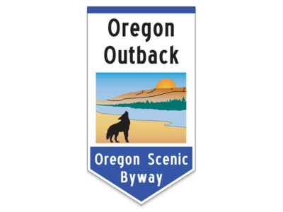 3x4 inch Oregon Outback SCENIC BYWAY Sign Shaped Sticker (travel or ...