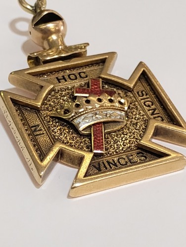 14k Gold Knights Templar Free Mason Watch Fob SEE PIX! Not Scrap 19 ...