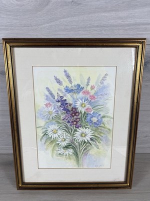 Beautiful Watercolour Painting By Iris Leach Summer Flowers | eBay UK