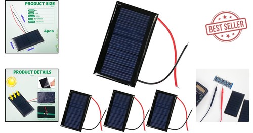 Environmental Friendly Mini Solar Panel Set of 4 (5V 30mA) for Science ...