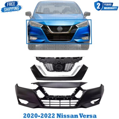 Front Bumper Cover Fascia & Grille Assembly Kit For 2020-2022 Nissan ...
