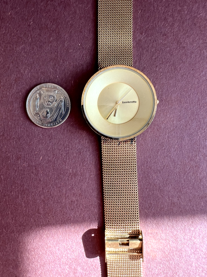 Lambretta Cielo Gold Tone Metal Chain Band & Face Quartz Watch | eBay