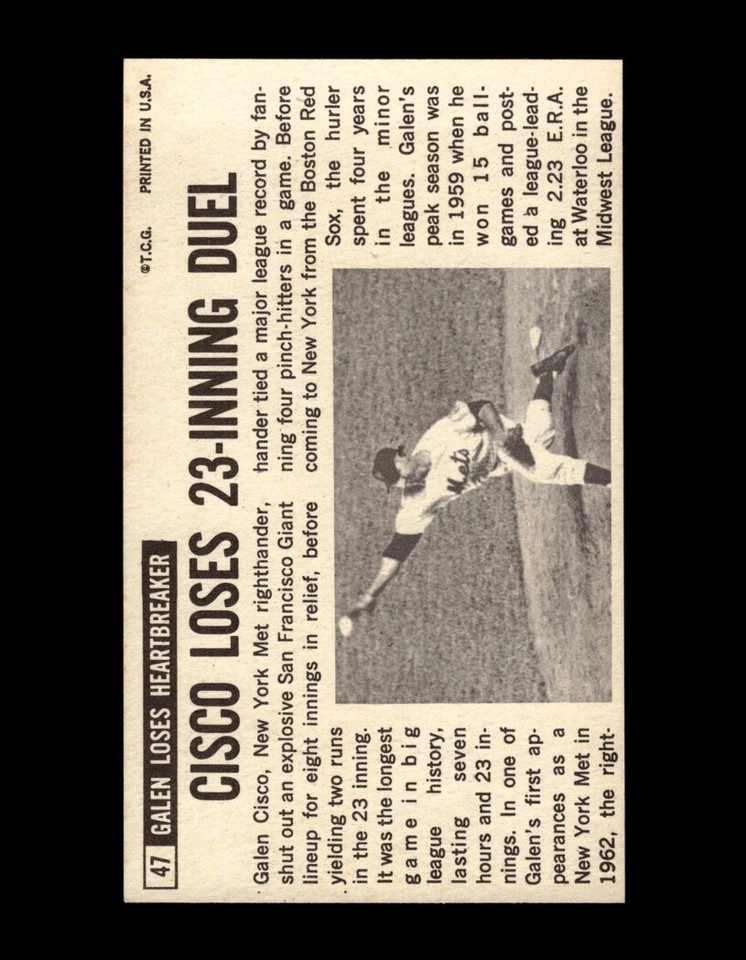 1964 Topps Giant Set-Break # 47 Galen Cisco NR-MINT *GMCARDS* | eBay