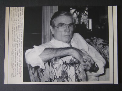 AP Wire Press Photo 1990 Actor turned Author Tom Tryon in his LA Home ...