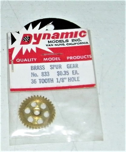 Dynamic Models Slot Car Brass Spur Gear #833 - 36 Tooth - 1/8" Hole New ...