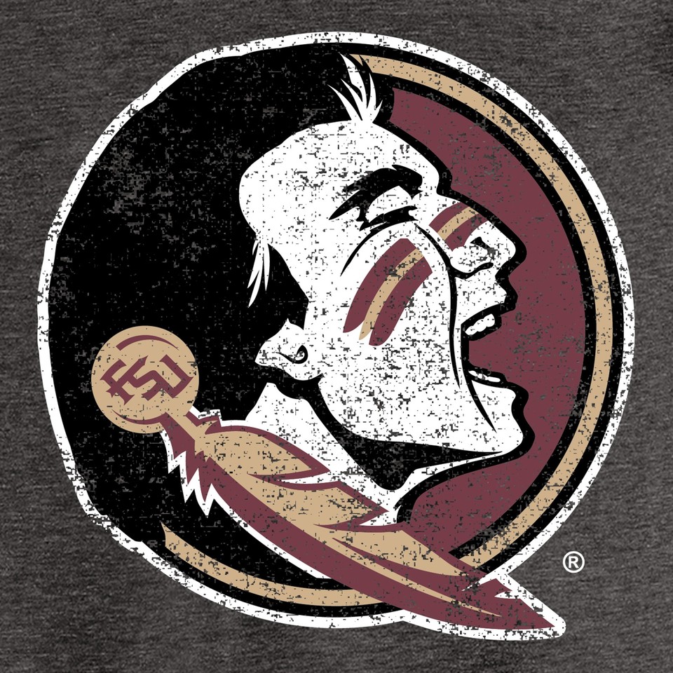 Men's Black Florida State Seminoles Left Chest Distressed Logo Tri ...