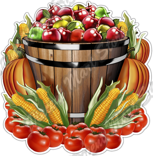 Farmers Market Basket Vegetables Farming Car Bumper Vinyl Sticker Decal ...