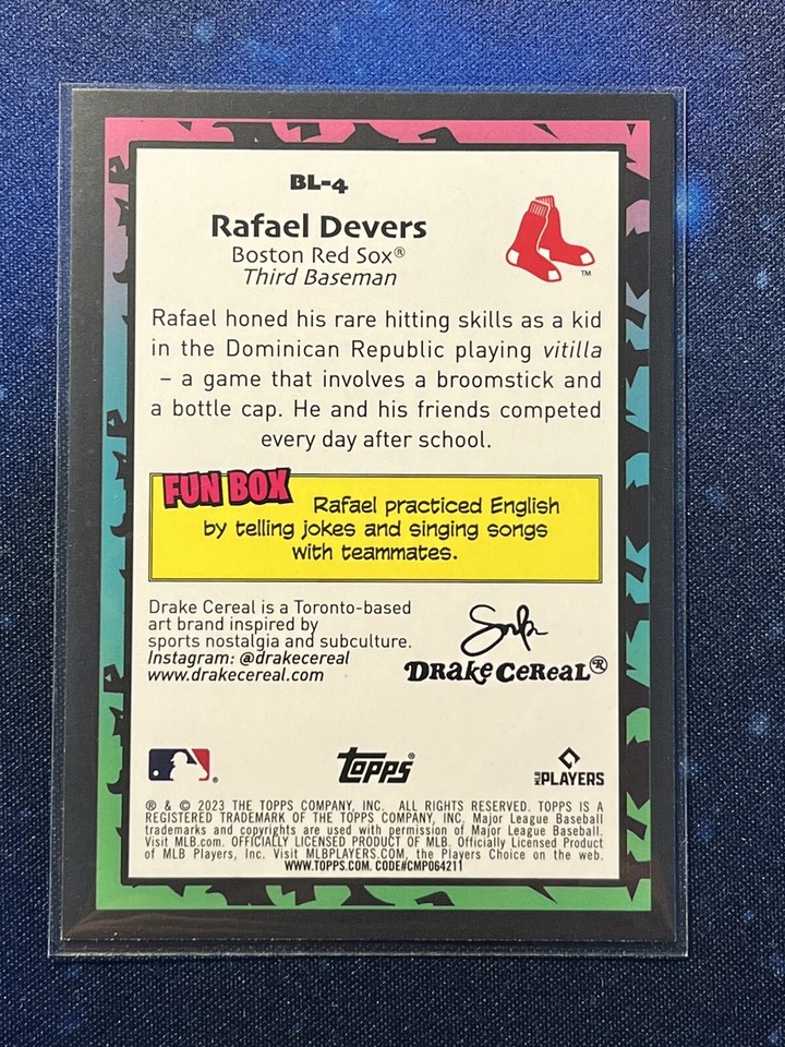 2023 Topps Big League Baseball Drake Cereal Insert #BL-4 Rafael Devers ...