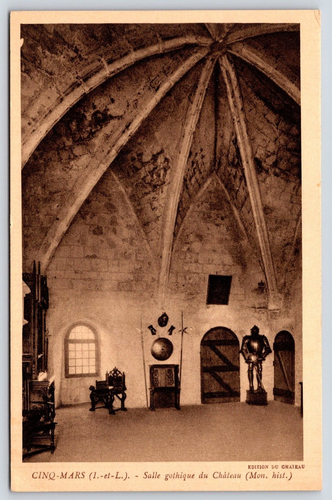 Vintage Postcard Cinq-Mars France Salle Gothique du Chateau | eBay