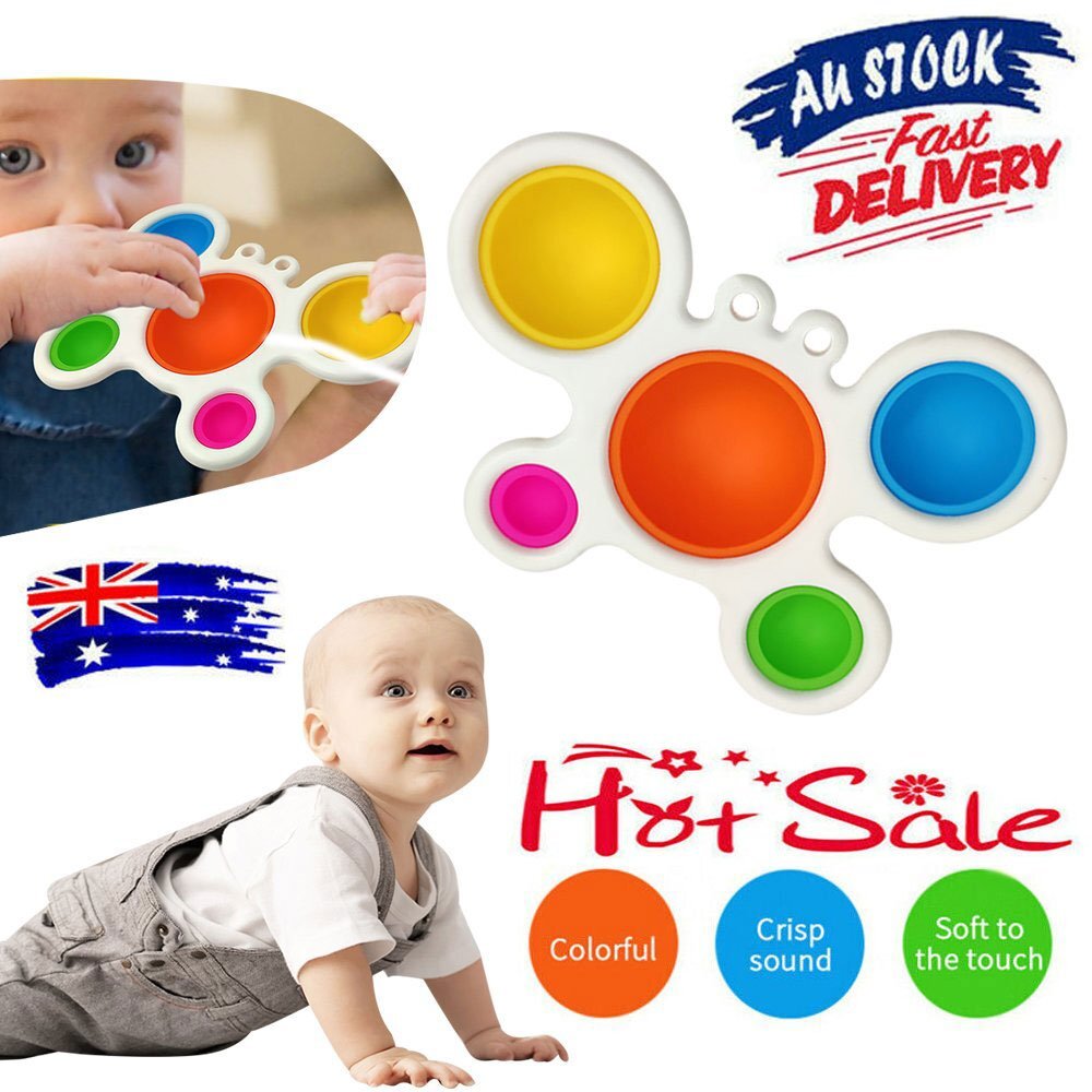 Baby Simple Dimple Sensory Toys, Silicone Flipping Board 0-1 years old ...