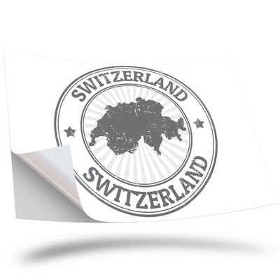 1 x Vinyl Sticker A1 - BW - Switzerland Map Travel Ski Snowboard #40190 ...