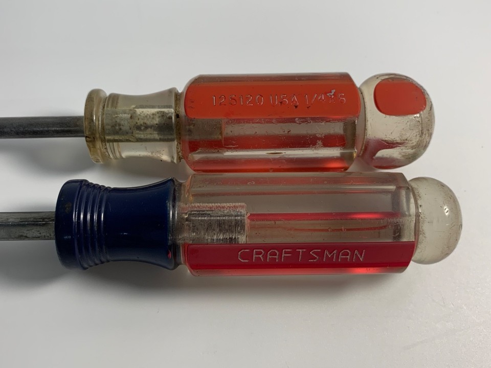 Lot of 2 Vintage Craftsman 41578 T PR Flat Head Screwdriver & Unbranded ...