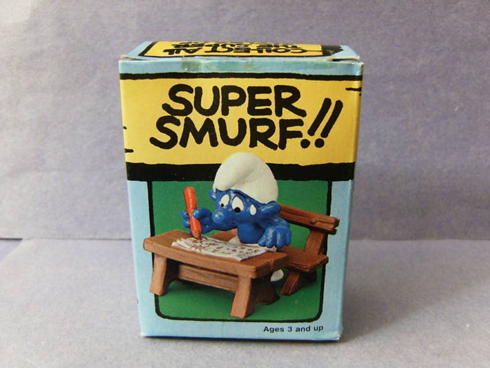 SUPER SMURF -- Old Box -- School Desk #6724 | eBay