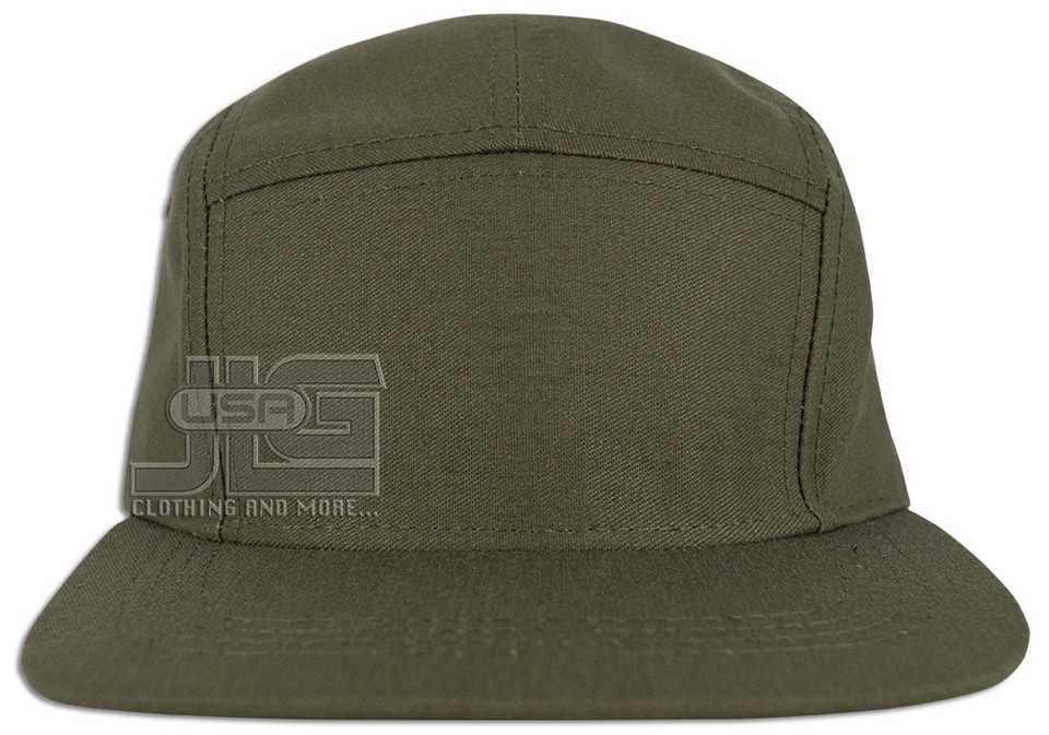 5 Panel Solid Camo Strap-back Adjustable Leather Strap Cap Hat JLGUSA ...