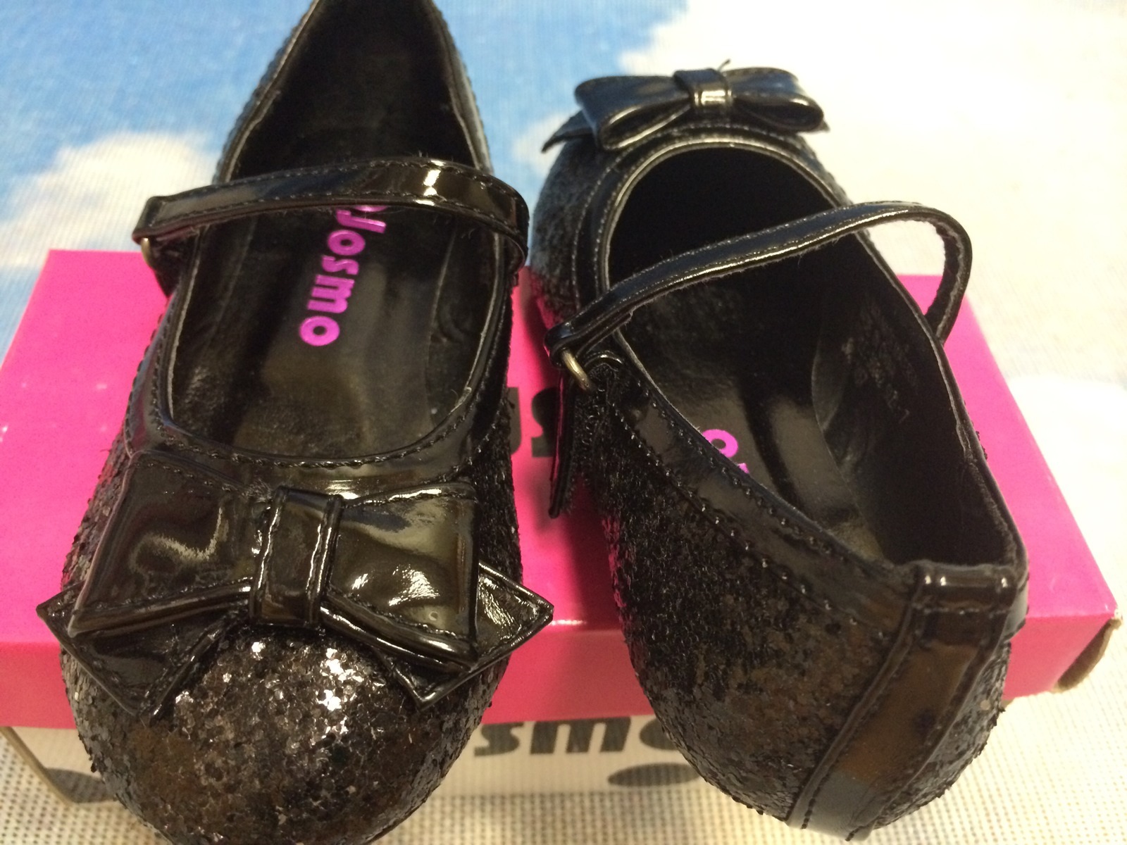 Josmo Glitter Hook & Loop Mary Janes Flats Causal / Dress Shoe Toddler ...