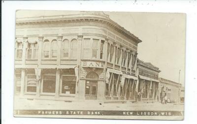 Real Photo Postcard Post Card New Lisbon Wisconsin Wis Wi State Bank | eBay