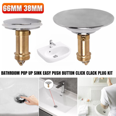 1/2Pcs Push Button Click Clack Plug Kit Bathroom Pop Up Basin Waste ...