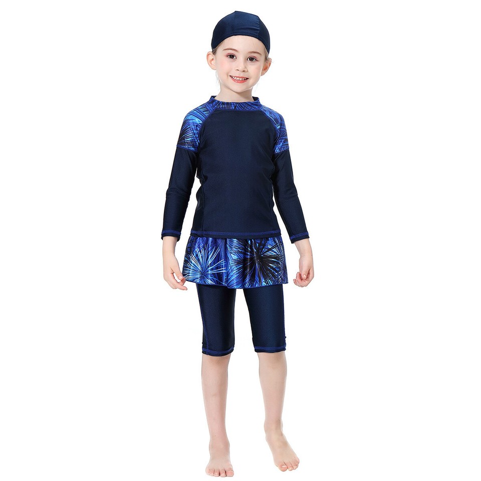 Islamic Beachwear Burkini Swimsuit Kids Girl Arab Swimming Swimwear ...