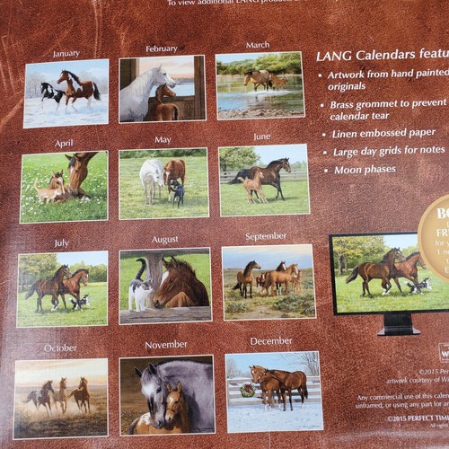 2016 LANG HORSE CALENDAR Frame FILLIES & COLTS ART by Persis C. Weirs w ...