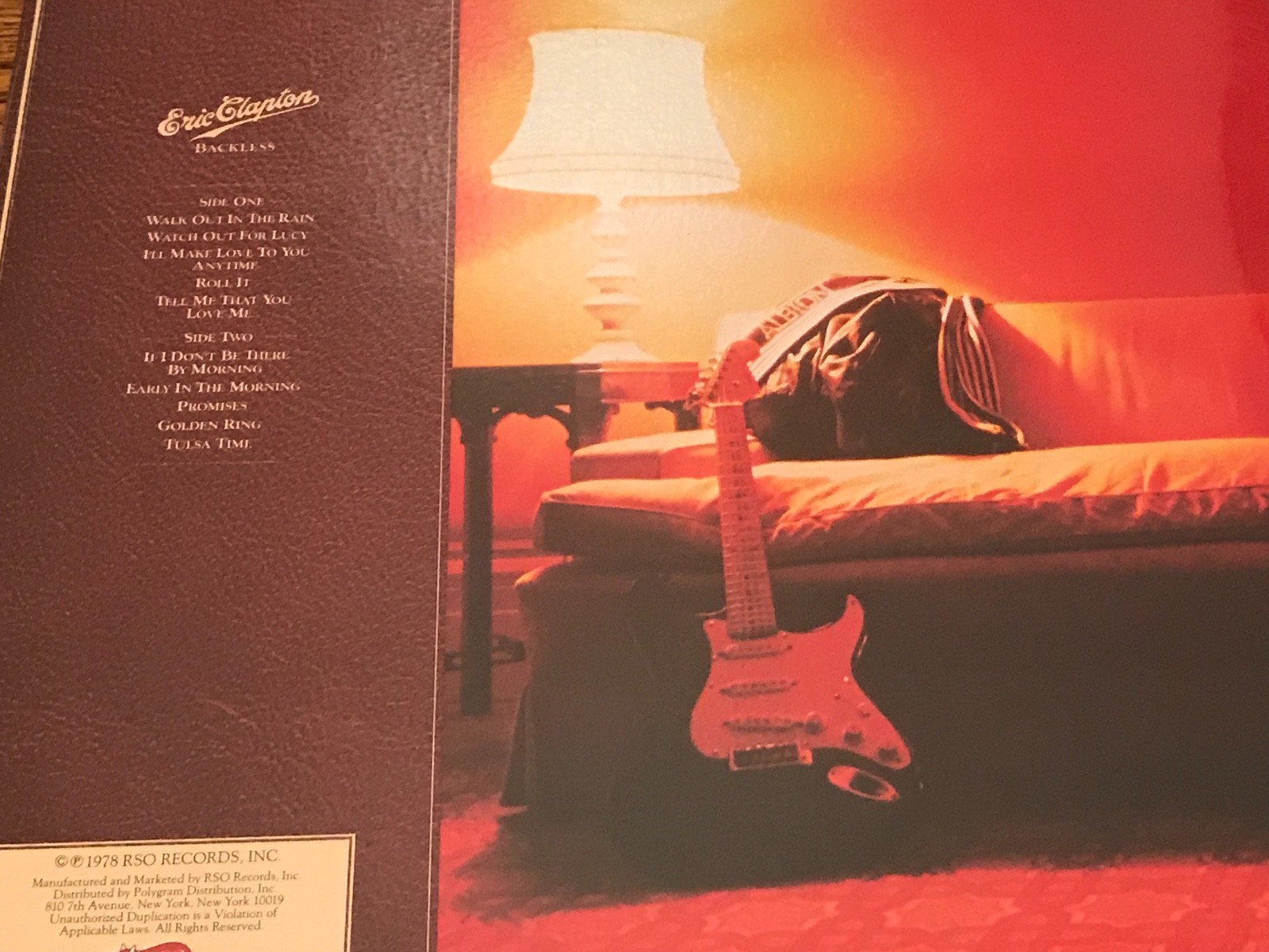 ERIC CLAPTON BACKLESS ORIGINAL FIRST PRESS LP TEXTURED COVER ~ STILL ...
