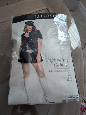 Captivating Captain Plus Sized 1X-2X Halloween Costume Sailor Navy NIP | eBay