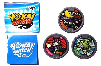 Yo-Kai Watch Medal Medallion Wiglin Komasan Bruff USA Hasbro Yokai ...