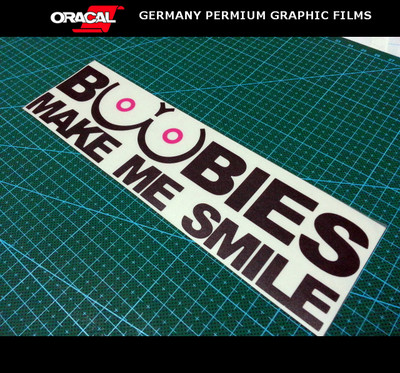 BOOBIES MAKE ME SMILE Funny Bumper JDM VINYL decal sticker | eBay