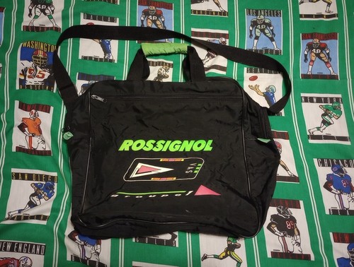 VTG 80s 90S Rossignol Black Neon Ski Boot Duffel Tote Travel Bag VAS ...