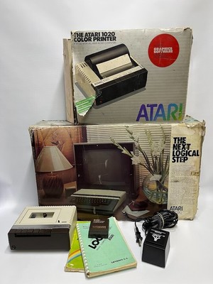 Atari 1200 XL Computer + 1020 Printer + 1010 Datasette + Basic & Logo ...