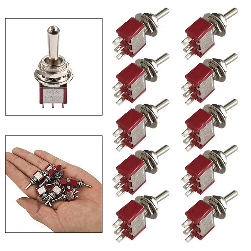 Essential Tools Pack of Ten Compact Red Toggle Switches for ...