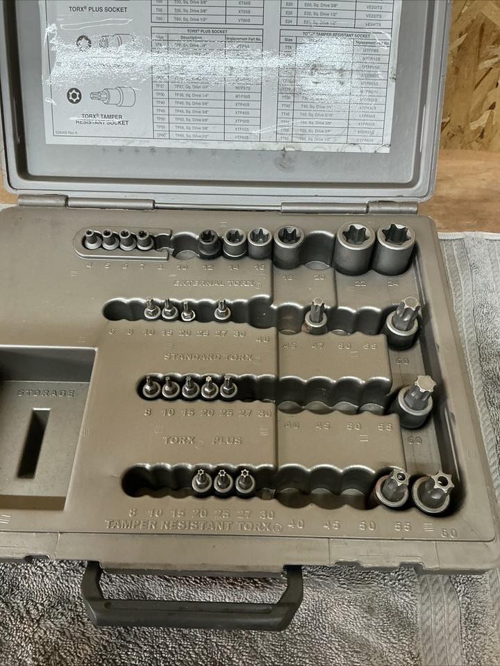 MAC Tools SMXT51B Master Torx Socket Set Torx Set missing some pieces ...